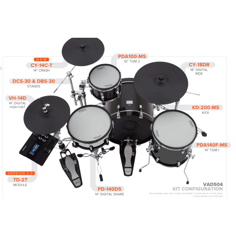 Roland VAD504 Batería Electrónica Híbrida, comprar online